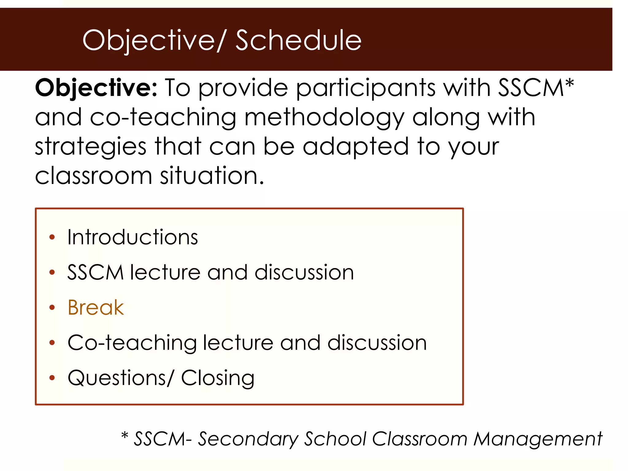 Secondary School Classroom Management and Co-teaching | PPTX