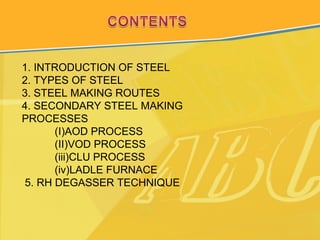 Secondary steel making processes | PPT
