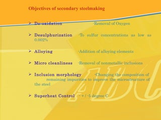 Secondary steel making processes | PPT