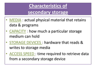 Secondary storage | PPTX