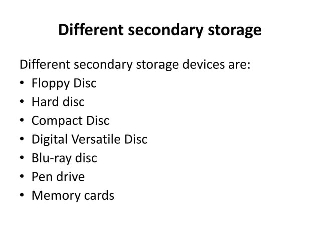 Secondary storage devices | PPT