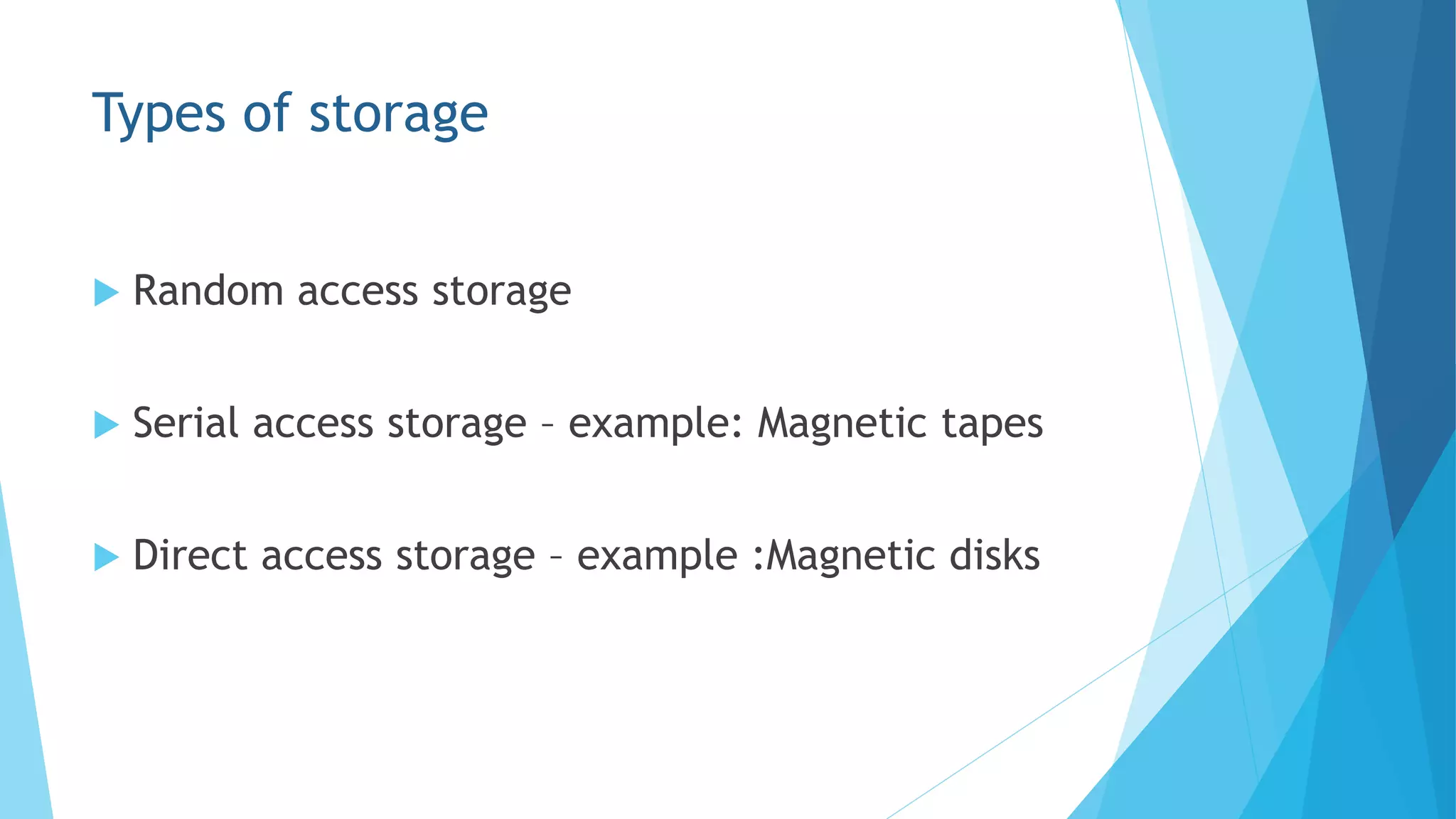 Secondary storage structure | PPTX