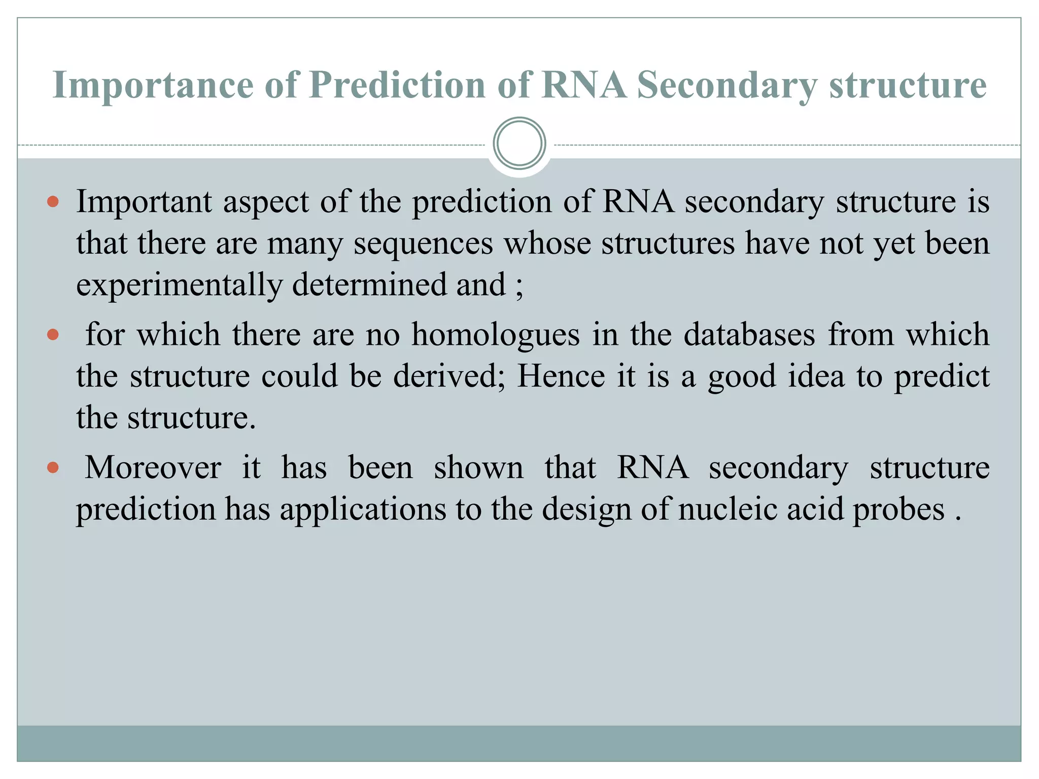Secondary structure of rna and its predicting elements | PPTX