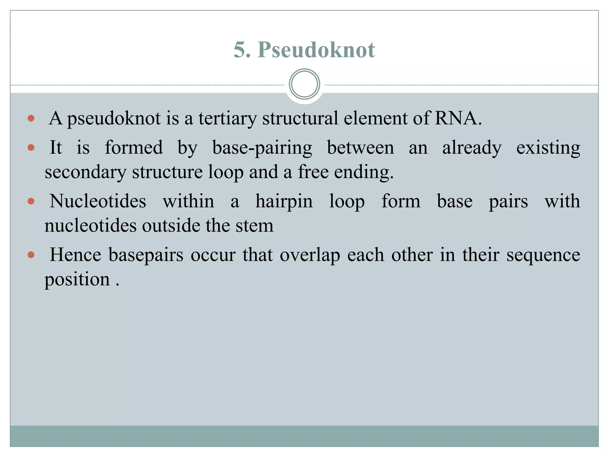 Secondary structure of rna and its predicting elements | PPTX