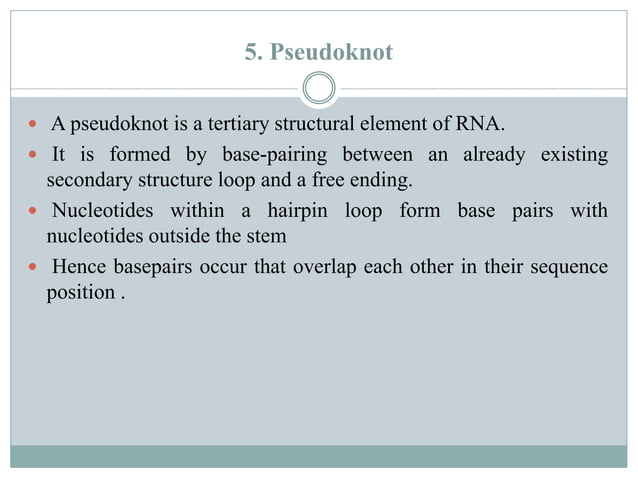 Secondary structure of rna and its predicting elements | PPTX