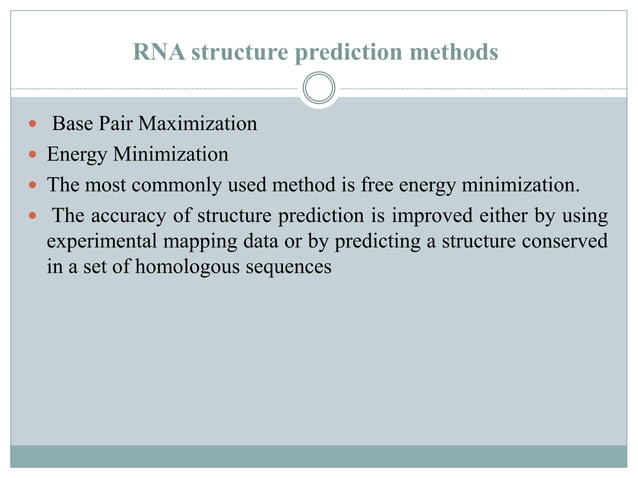 Secondary structure of rna and its predicting elements | PPTX