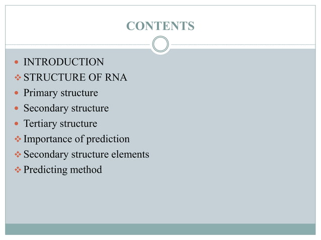 Secondary structure of rna and its predicting elements | PPTX