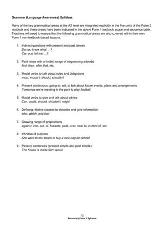 Secondary Syllabus English KSSM Form One | PPT