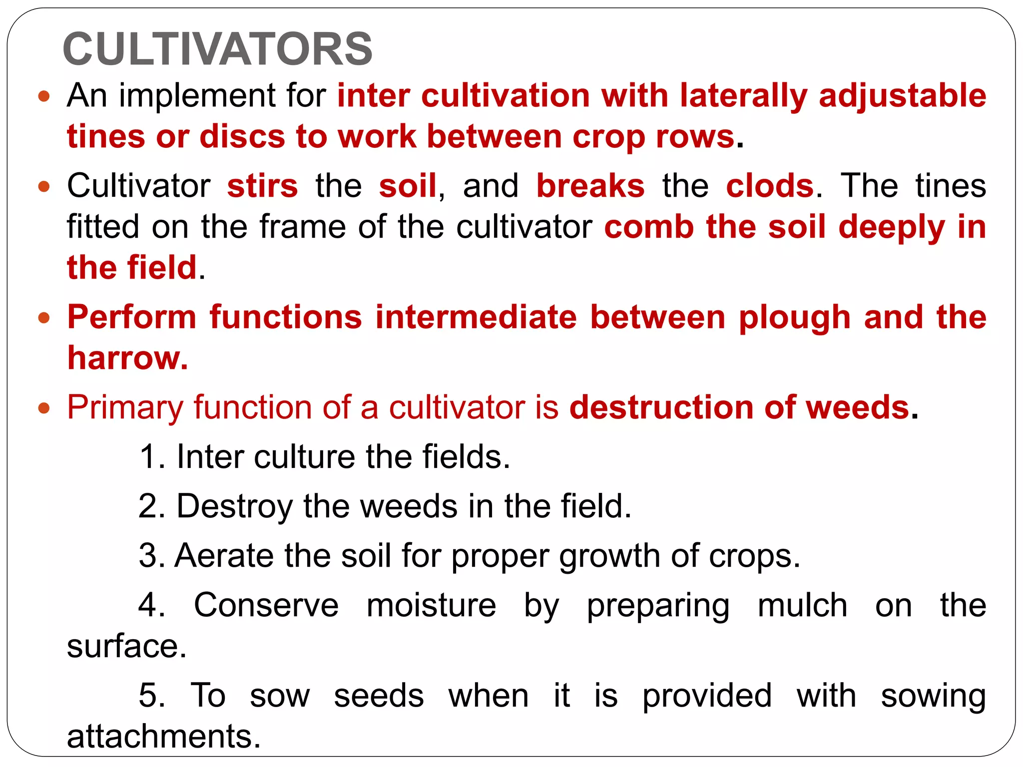 Secondary tillage implements | PPTX