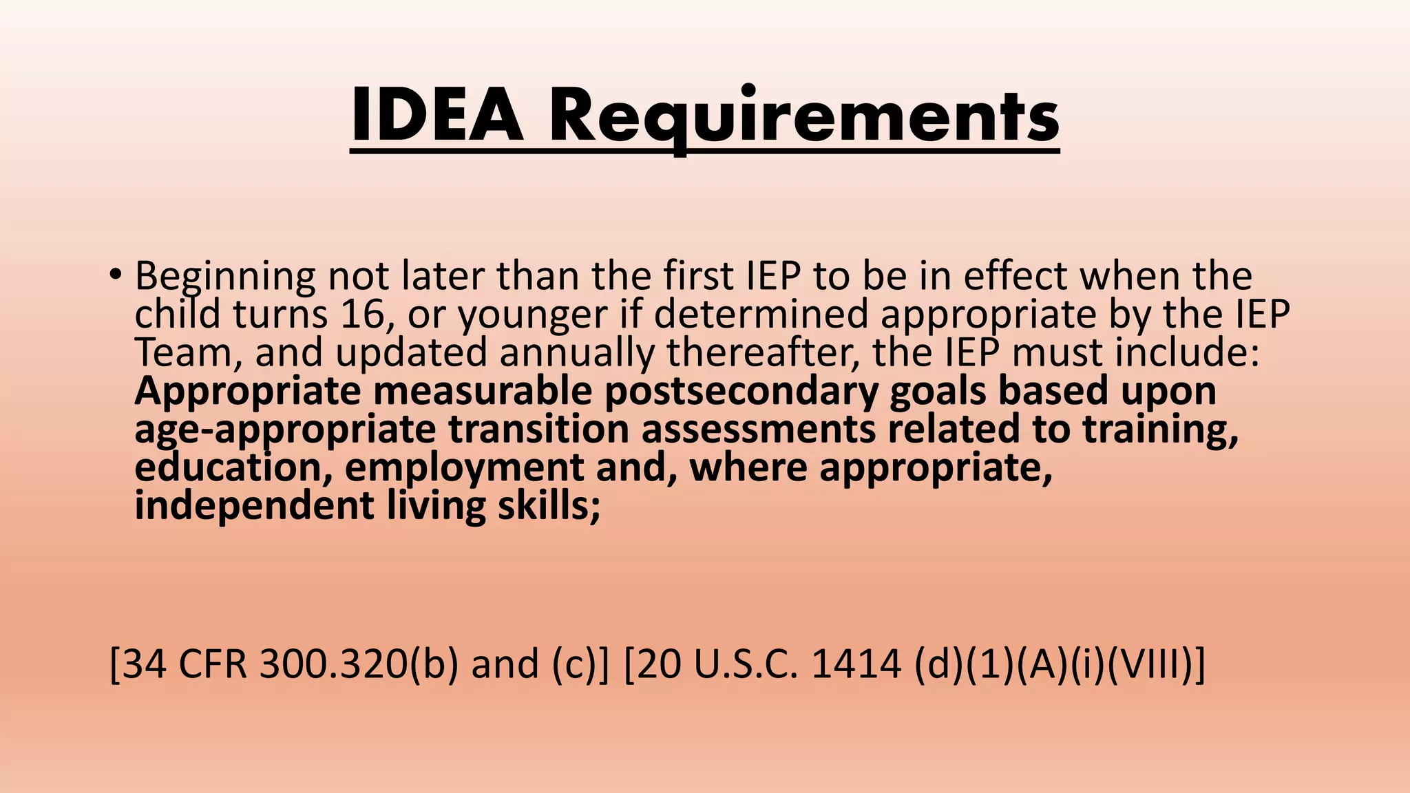 Secondary transition annual iep goals - redelivery power point | PPTX