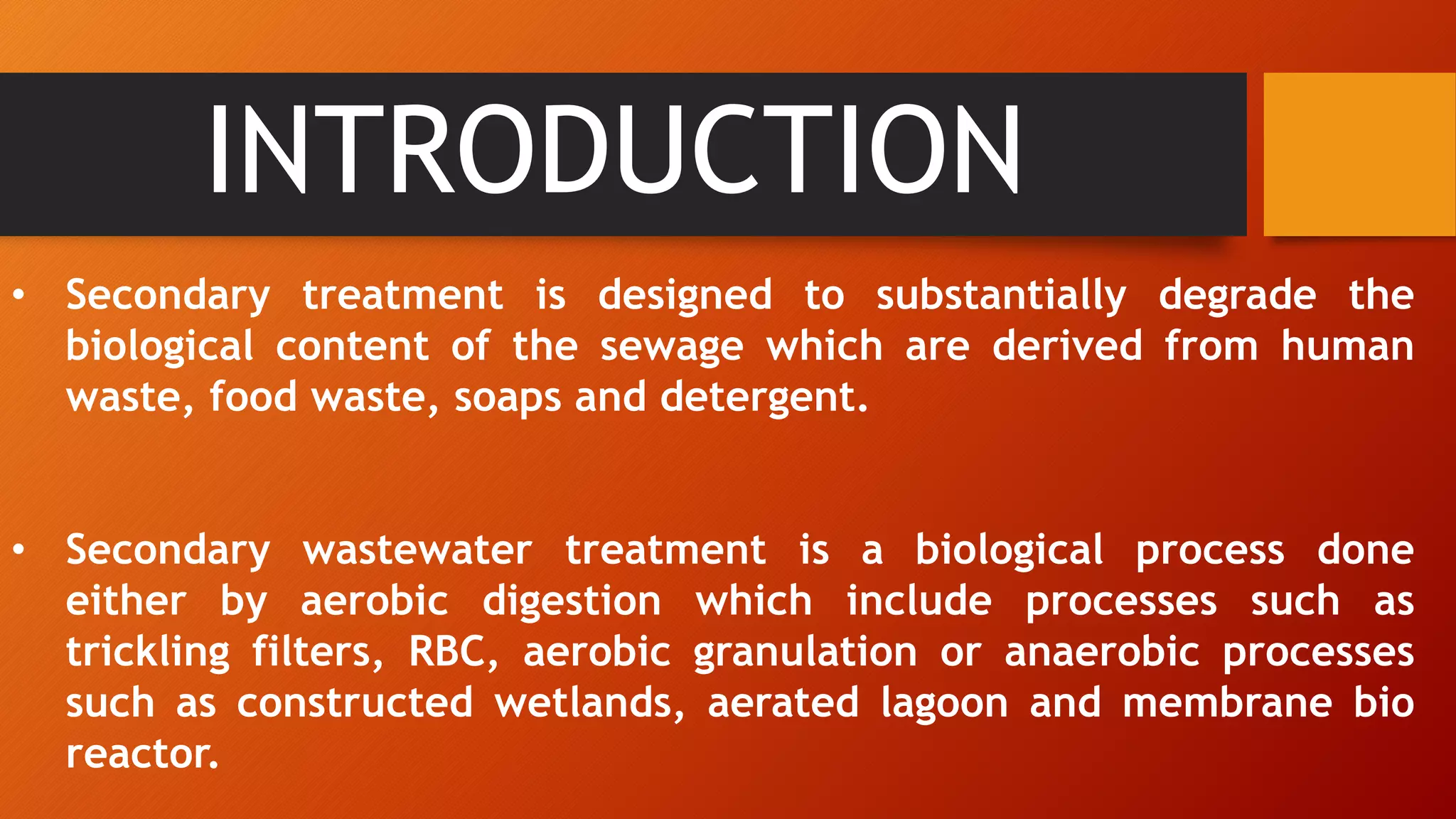 Secondary wastewater treatment | PPTX