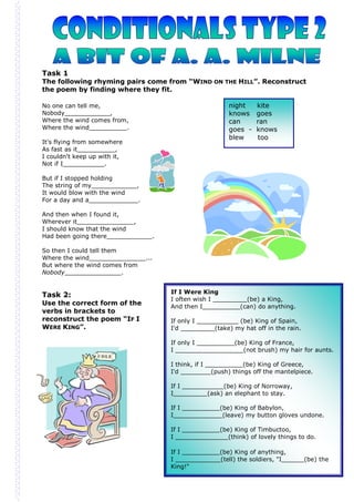 Second conditional | DOCX | Poetry | Books and Literature