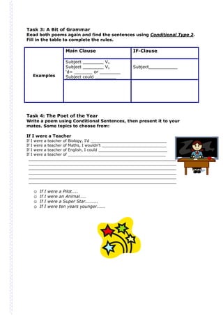 Second conditional | DOCX | Poetry | Books and Literature