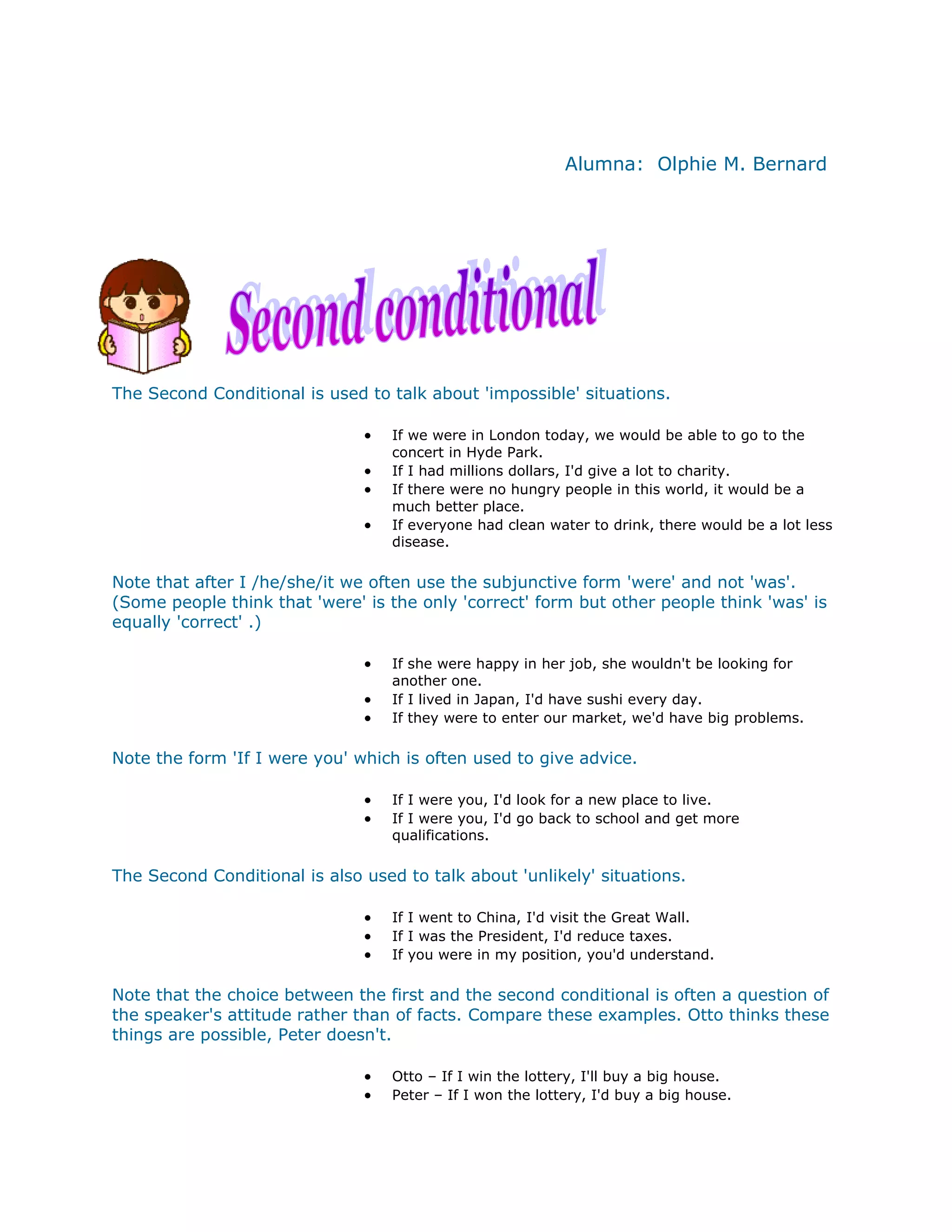 Secondconditional | PDF