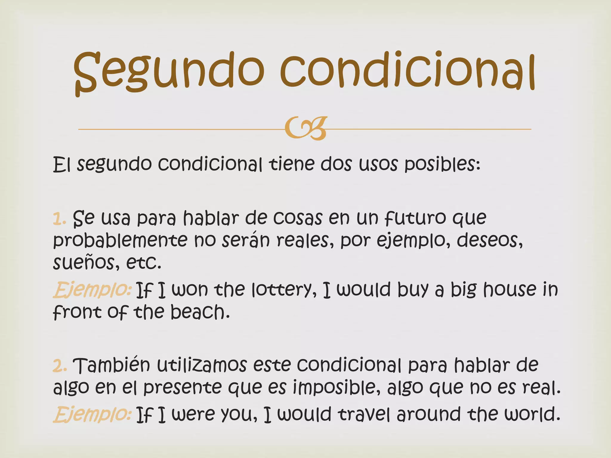 Second conditional diapositivas | PPTX