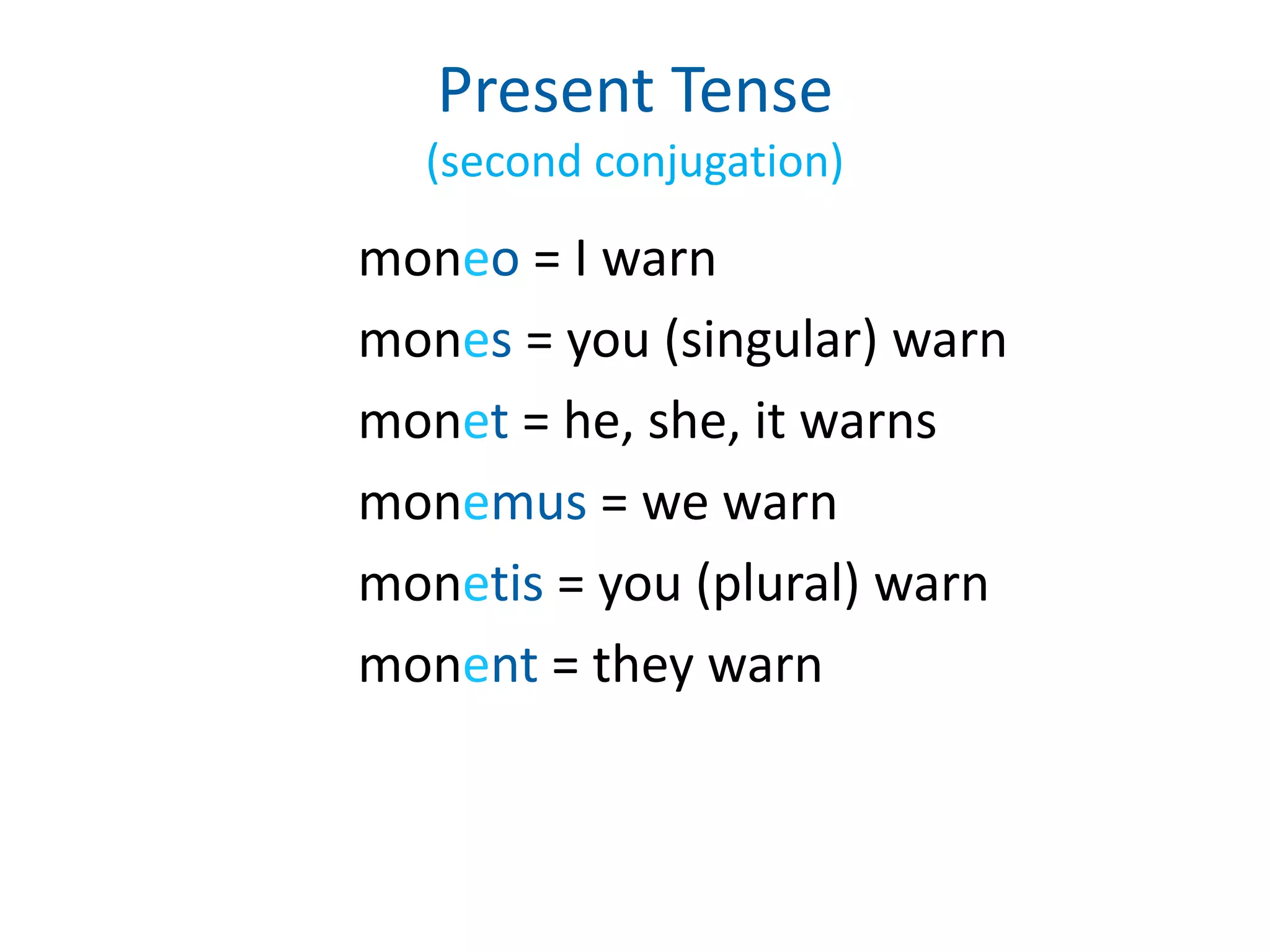 Second Conjugation Verbs | PDF