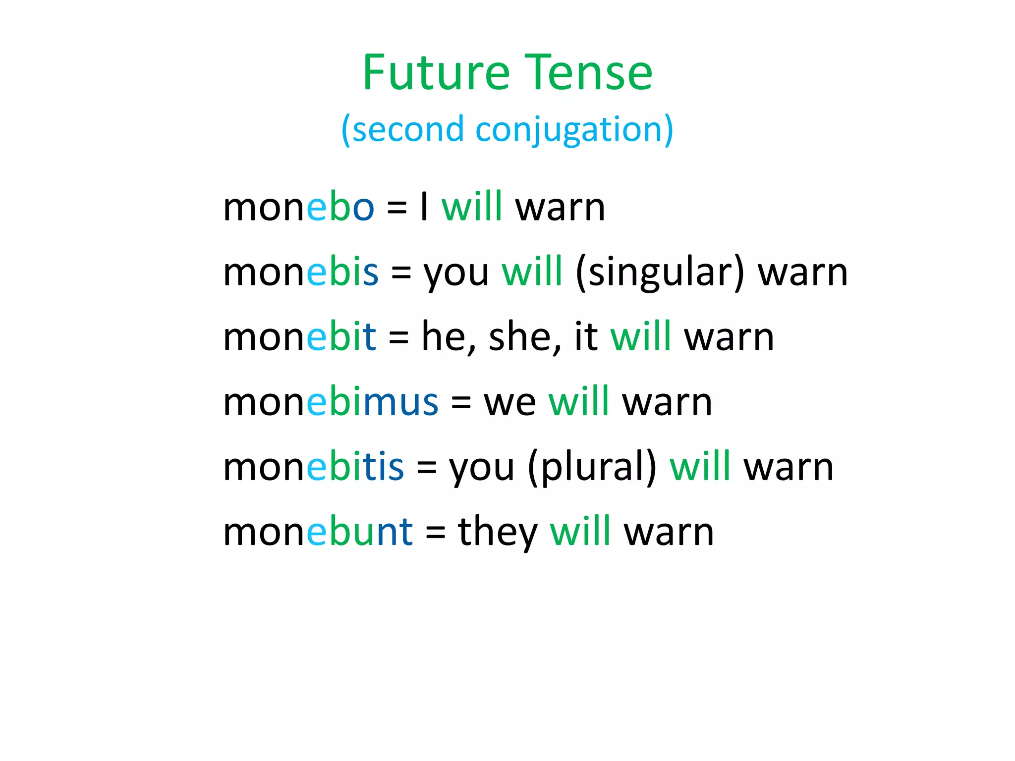 Second Conjugation Verbs | PPT