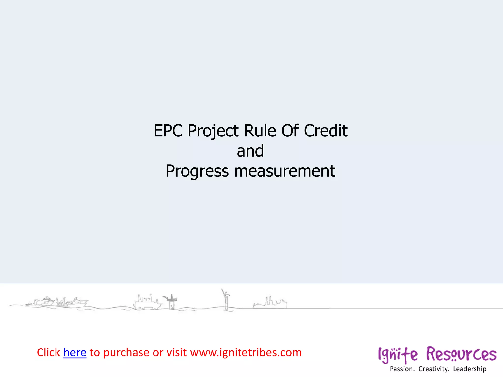 Second edition epc project rule of credit and progress measurement ...