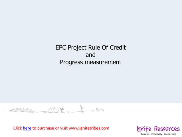 Second edition epc project rule of credit and progress measurement ...
