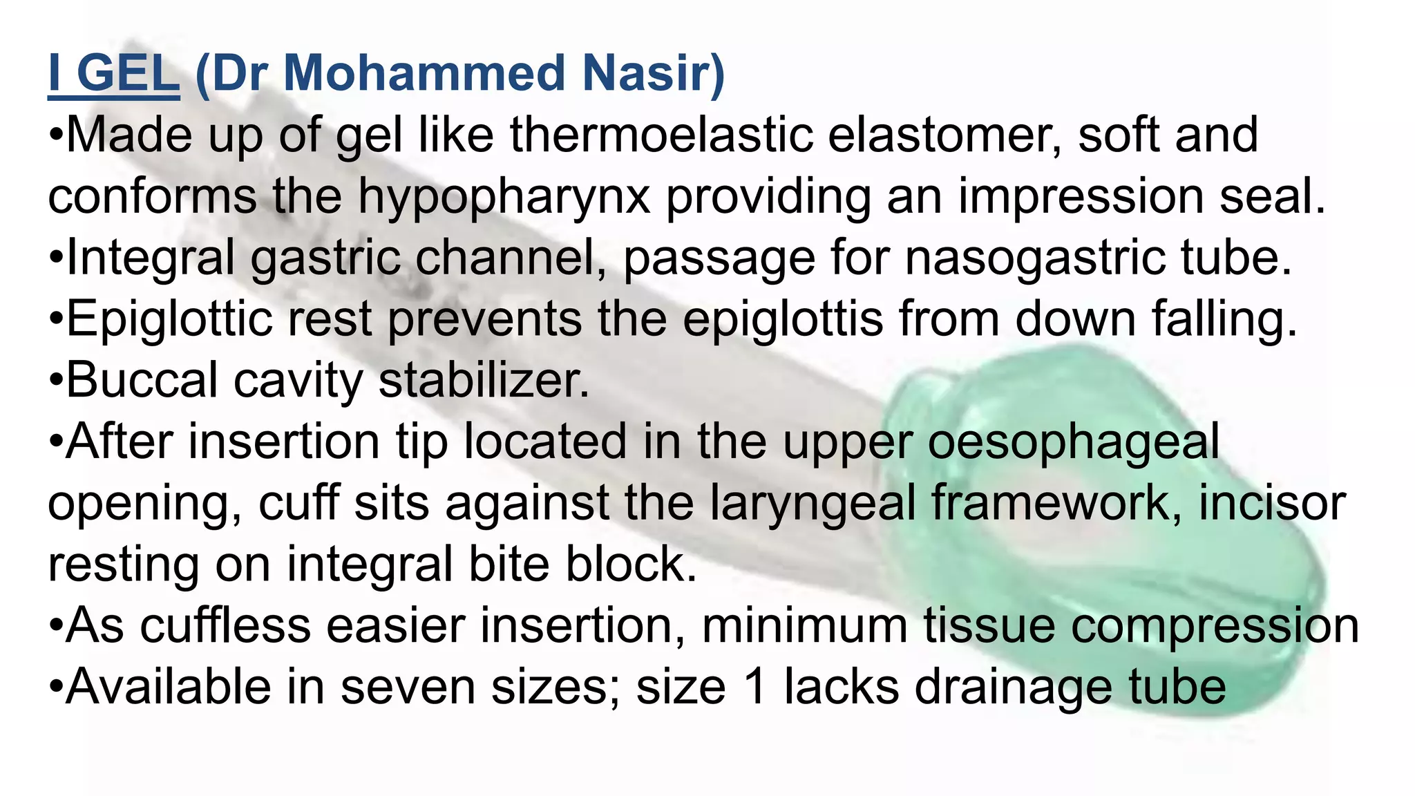 Second generation supraglottic airway devices successful in bridging | PPTX