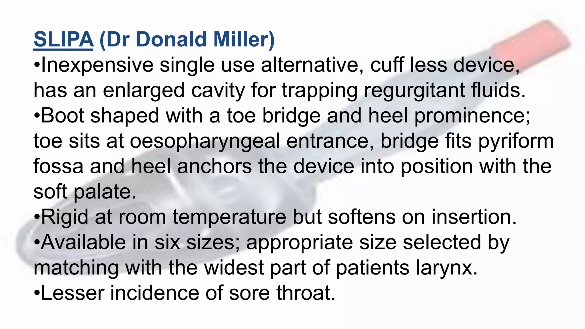 Second generation supraglottic airway devices successful in bridging | PPTX
