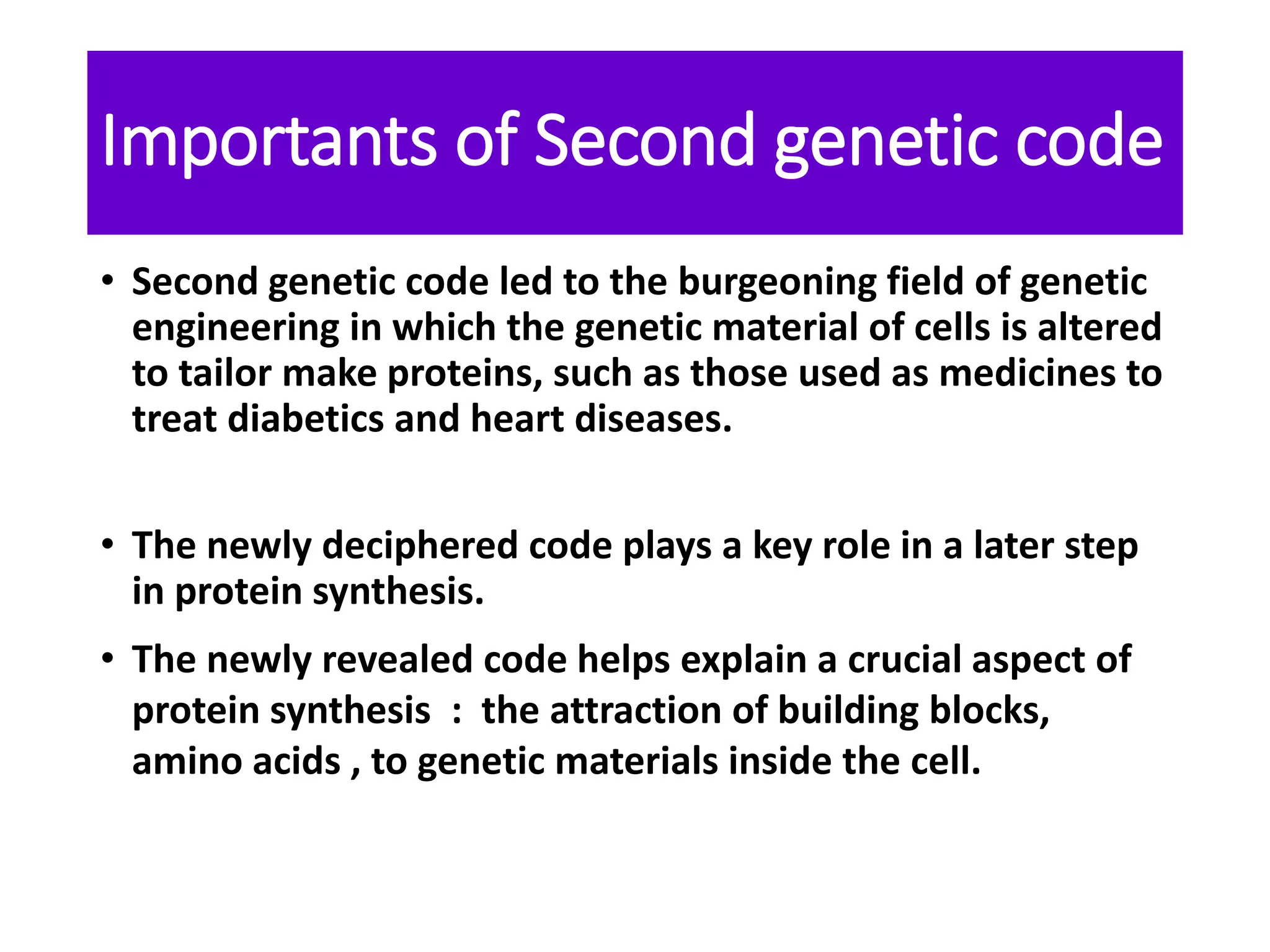 Second genetic code overlapping and split genes | PPTX