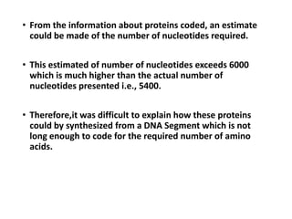 Second genetic code overlapping and split genes | PPTX