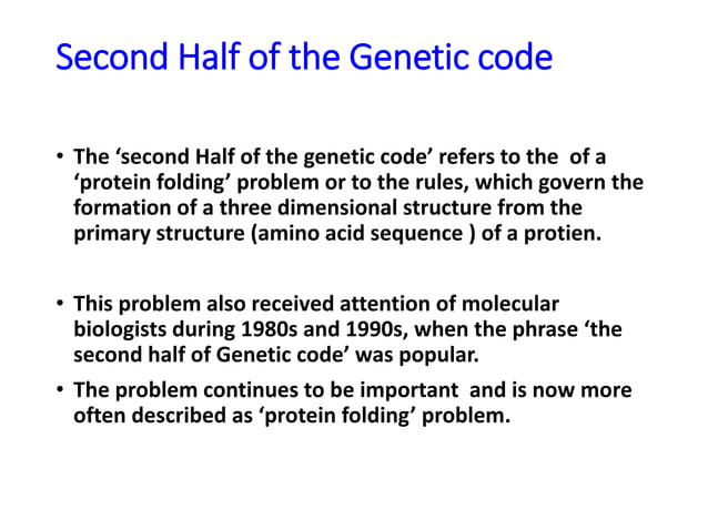 Second genetic code overlapping and split genes | PPTX | Chemistry ...