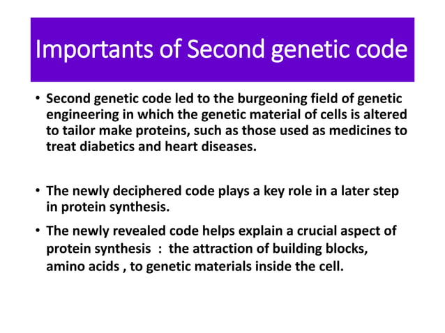 Second genetic code overlapping and split genes | PPTX | Chemistry ...