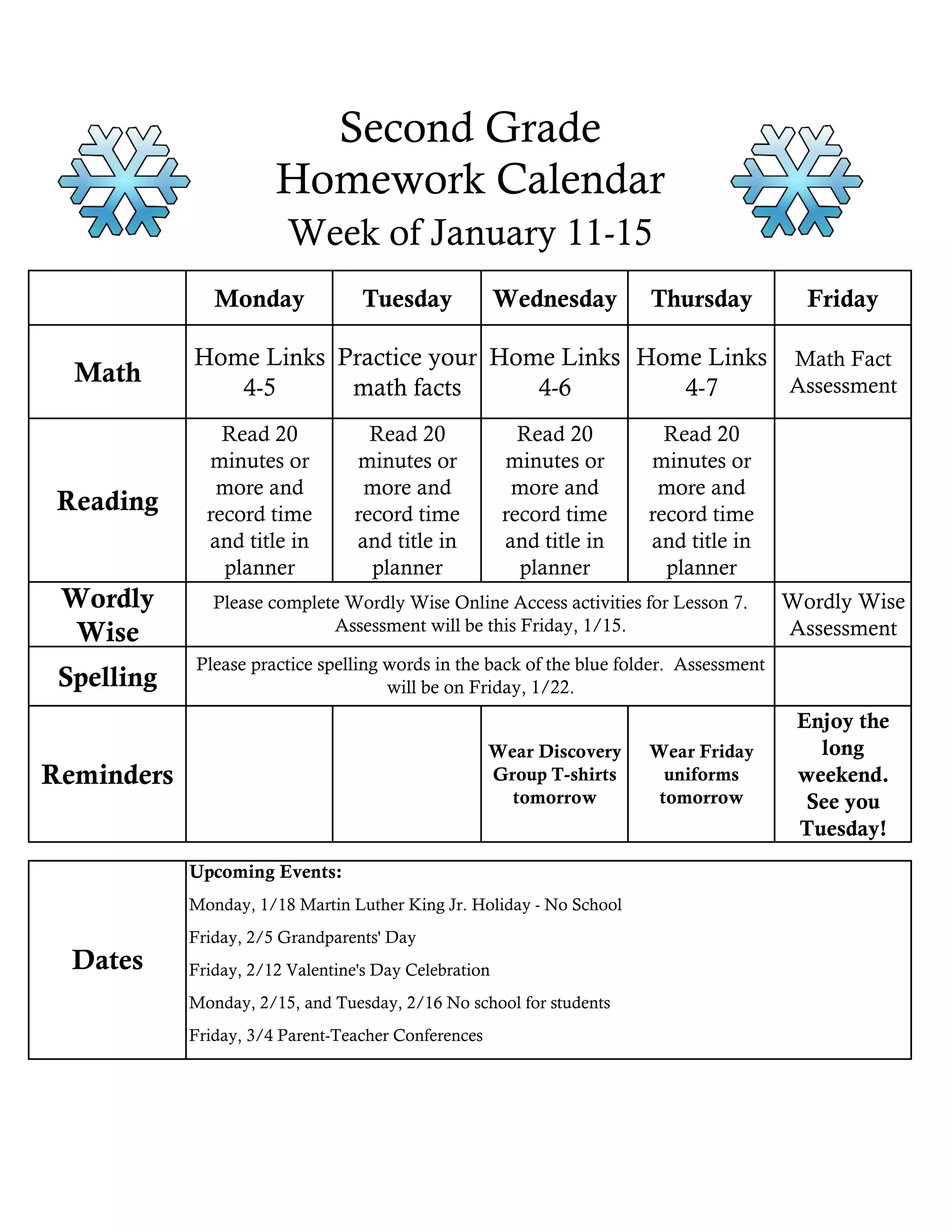 Second grade homework week 19 | PDF | Homework and Study | Education