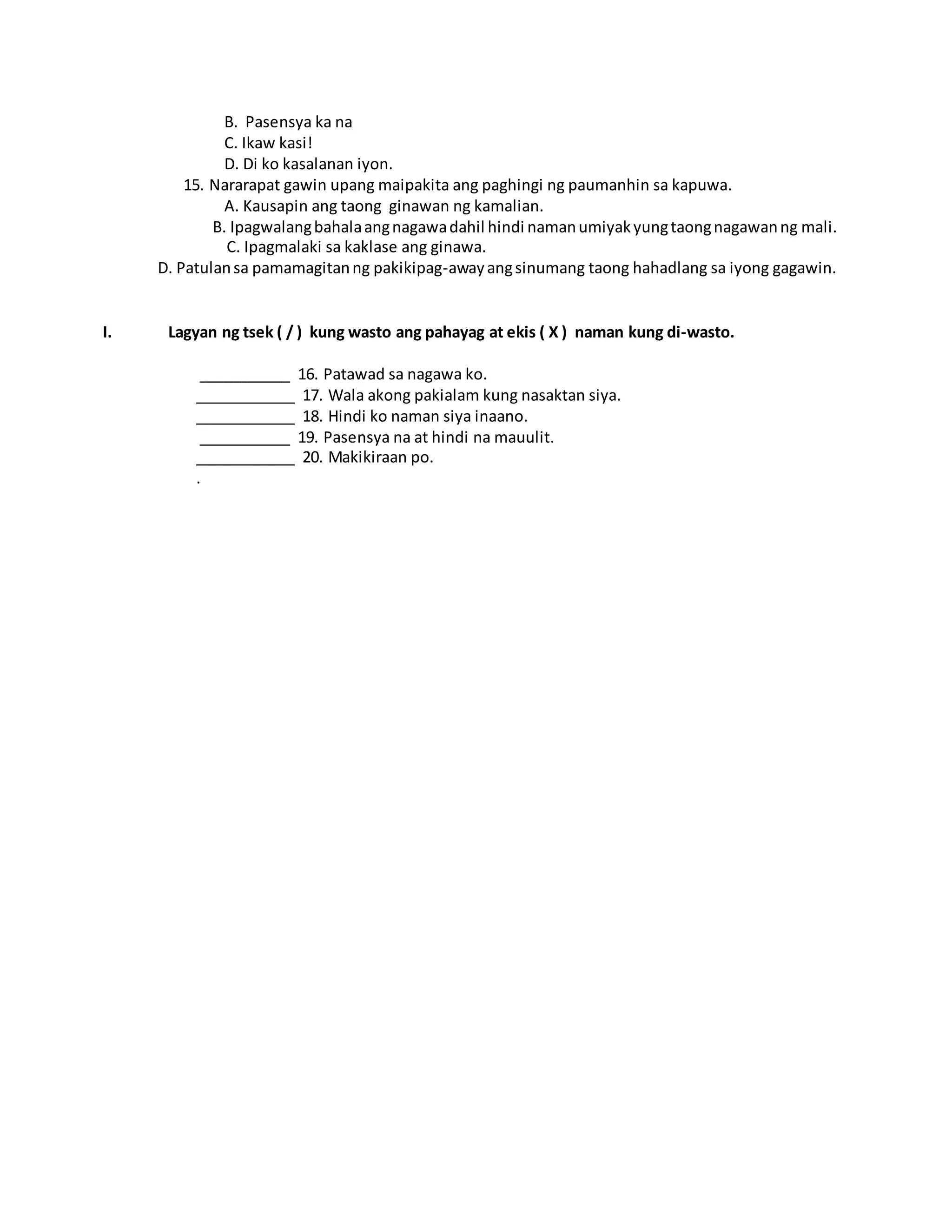 Second grading period summative test esp | DOCX