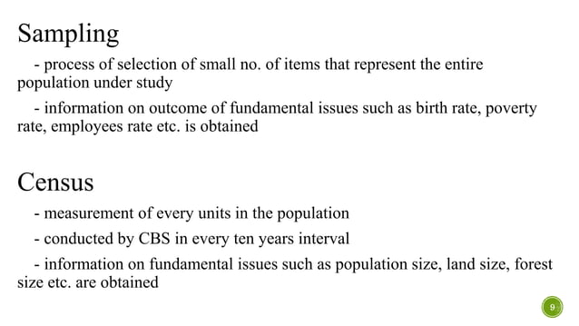 Factorial Design, Sampling, Census and Questionnaire | PPT