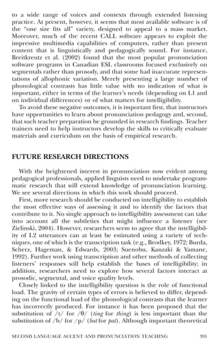 Second Language Accent And Pronunciation Teaching A Research Based Approach | PDF