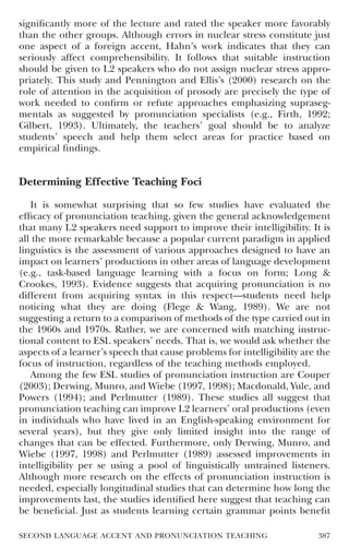 Second Language Accent And Pronunciation Teaching A Research Based ...