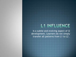 Second language acquisition | PPTX | Education