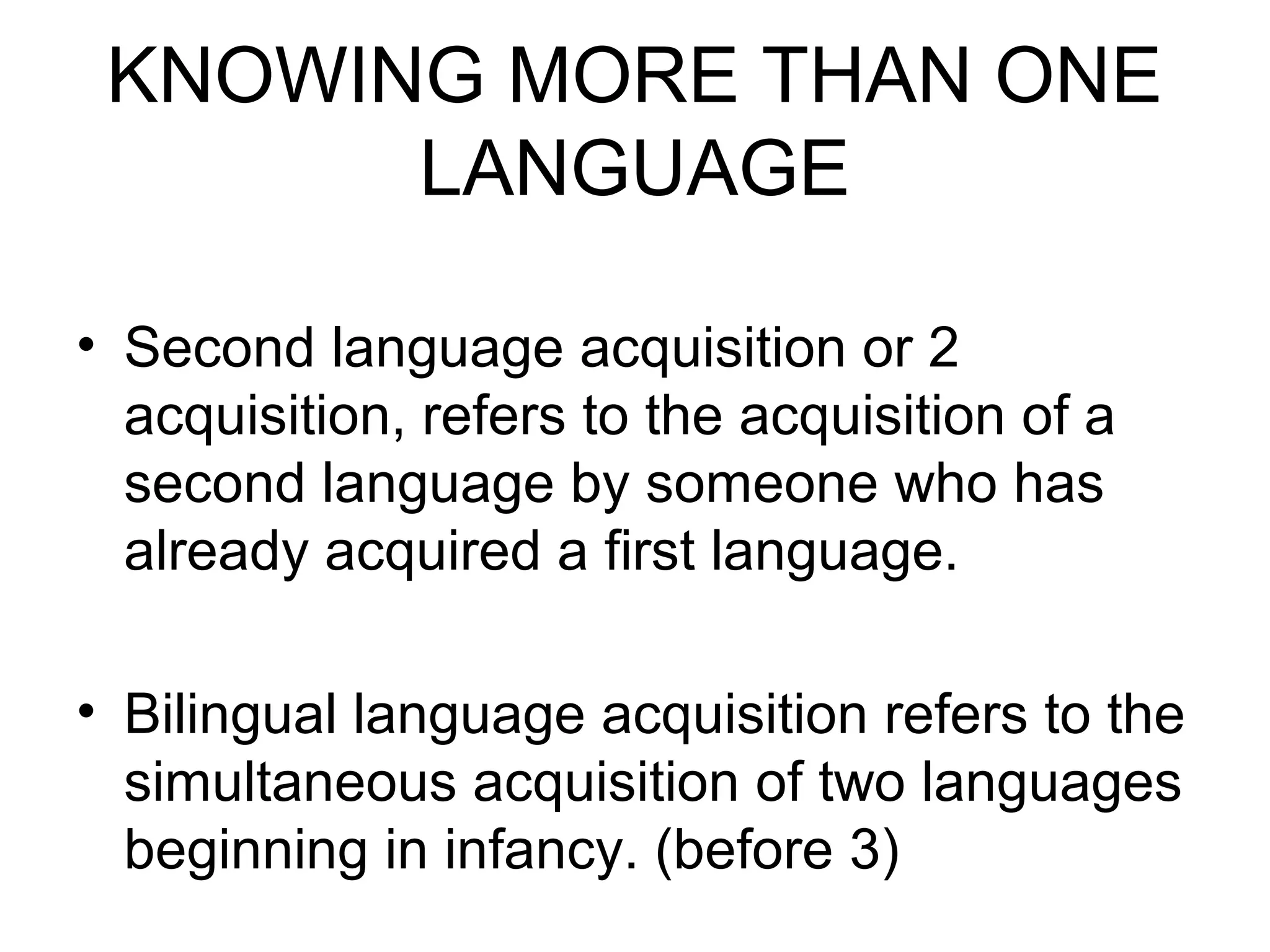 Second language acquisition | PPT