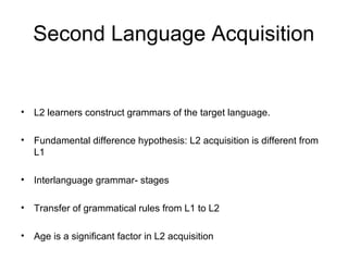 Second language acquisition | PPT