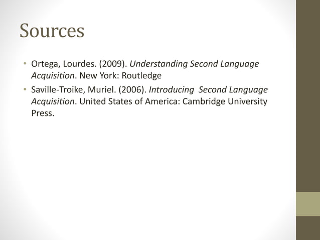 Second language acquisition | PPTX | Education