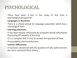 Second language acquisition | PPTX