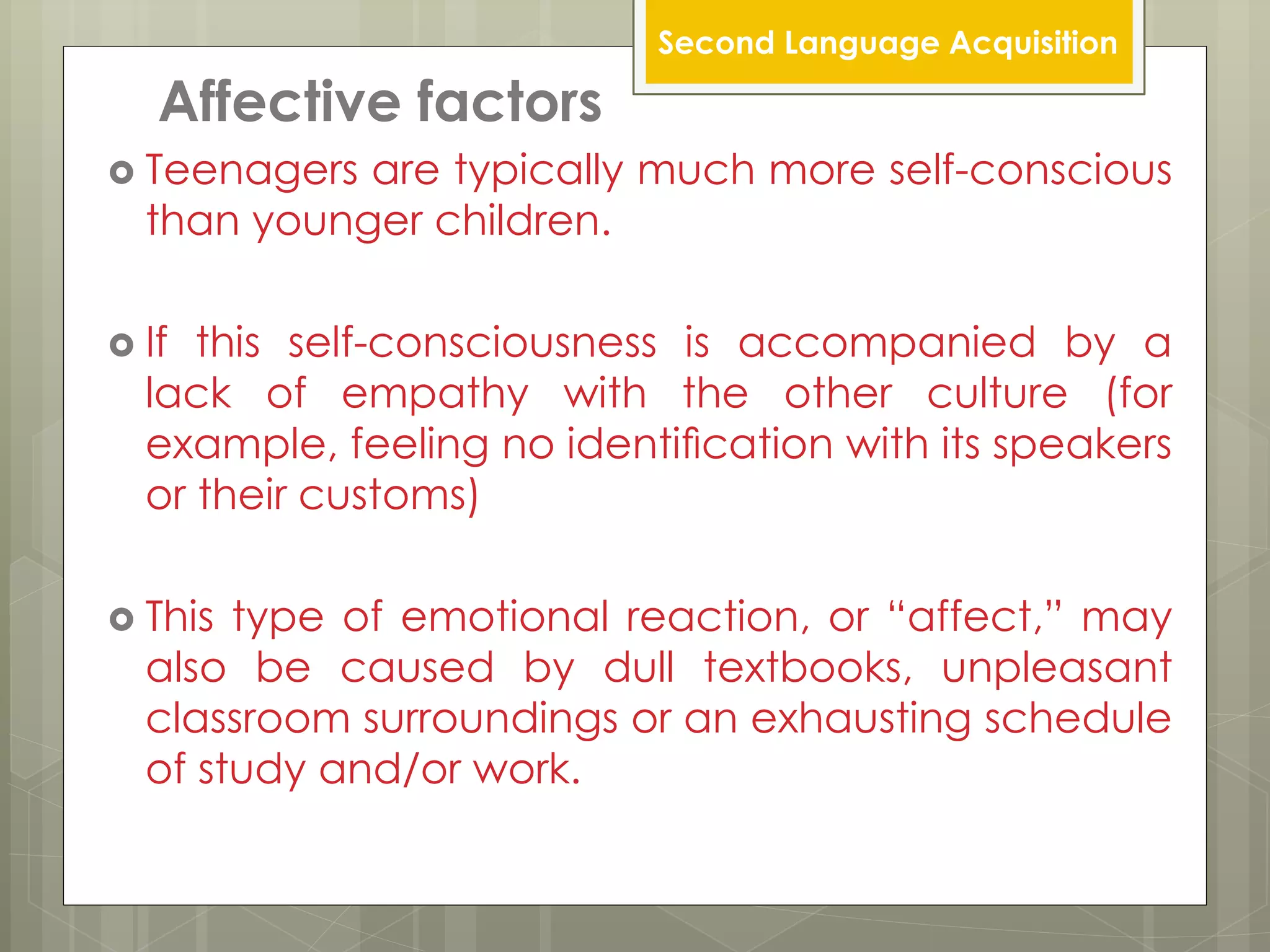 Second language acquisition | PPTX