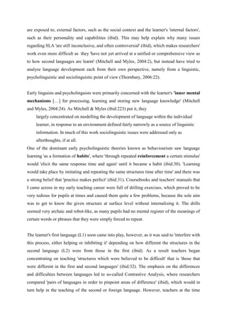 Second language acquisition and english language teaching | PDF