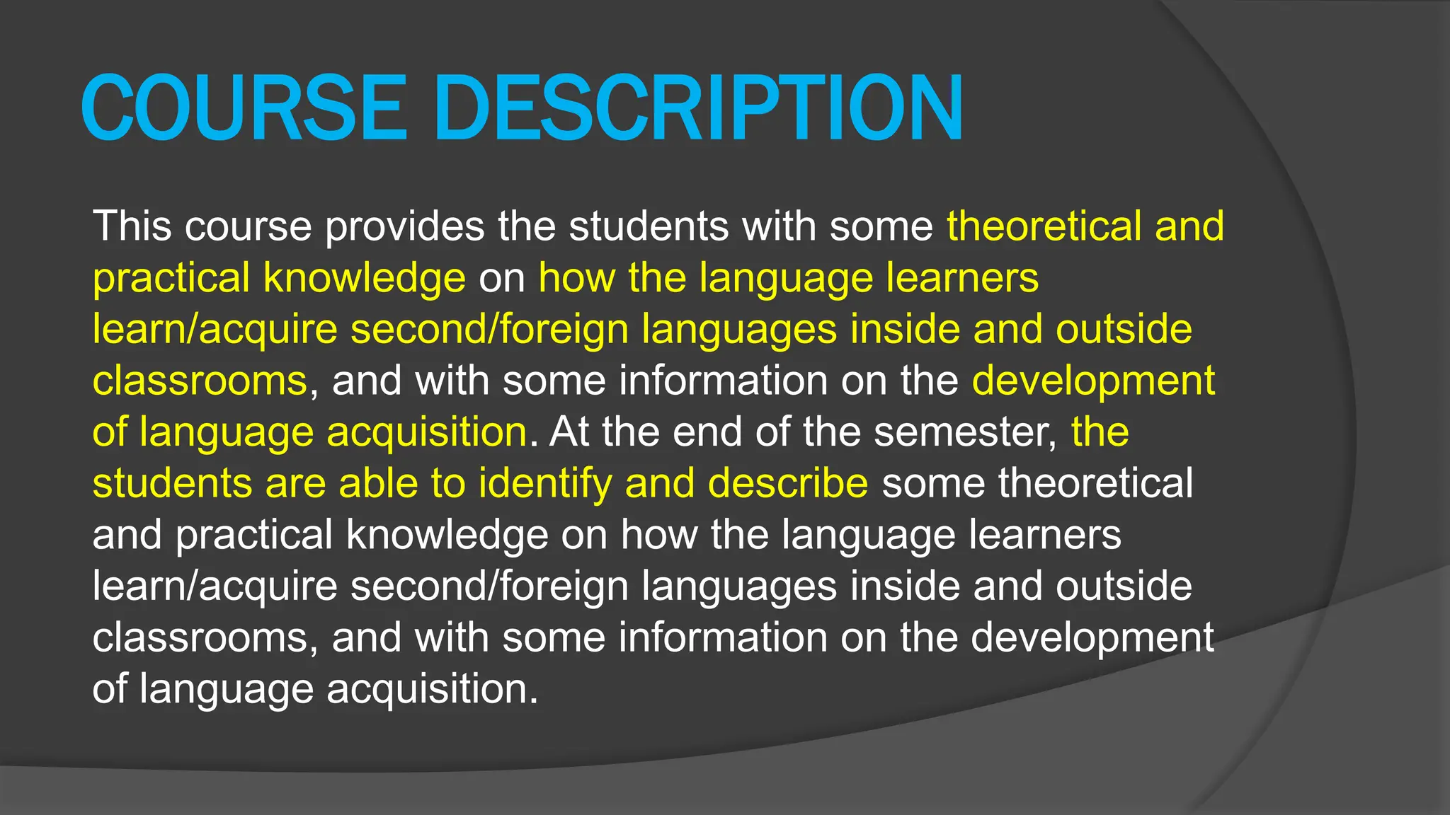 Second Language Acquisition Meeting 1 Pptx