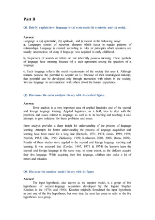 Second language acquisition (question and answers) | DOCX