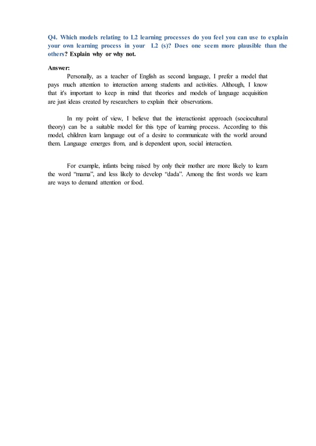 Second language acquisition (question and answers) | DOCX