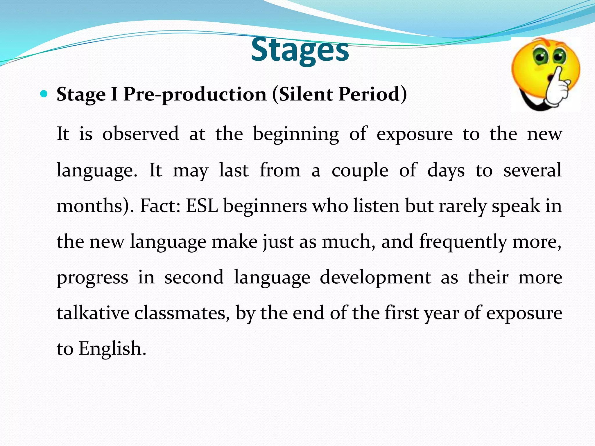Second language acquisition stages | PPTX