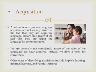 Second language Acquisition theory | PPTX