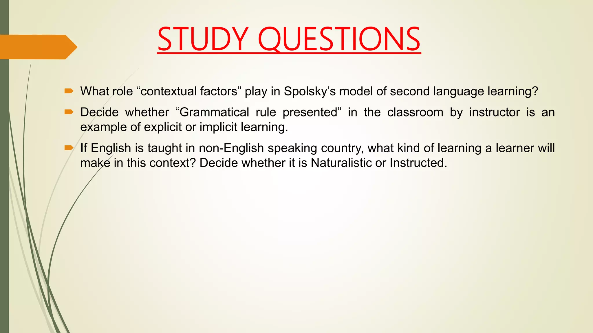 Second Language Learning | PPTX