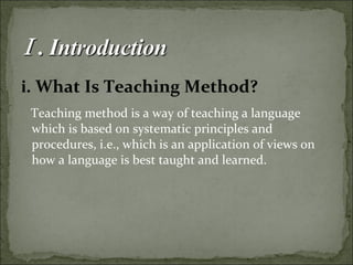 Second language and its teaching methods | PPT