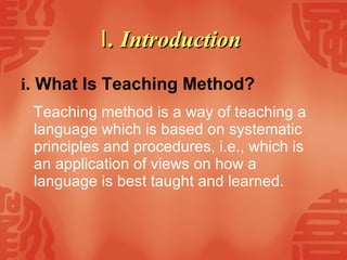 Second Language Teaching Methods | PPT