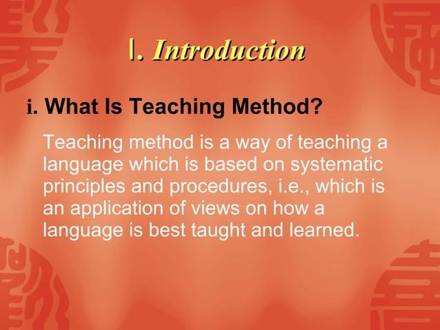 Second Language Teaching Methods Second Language Teaching Methods